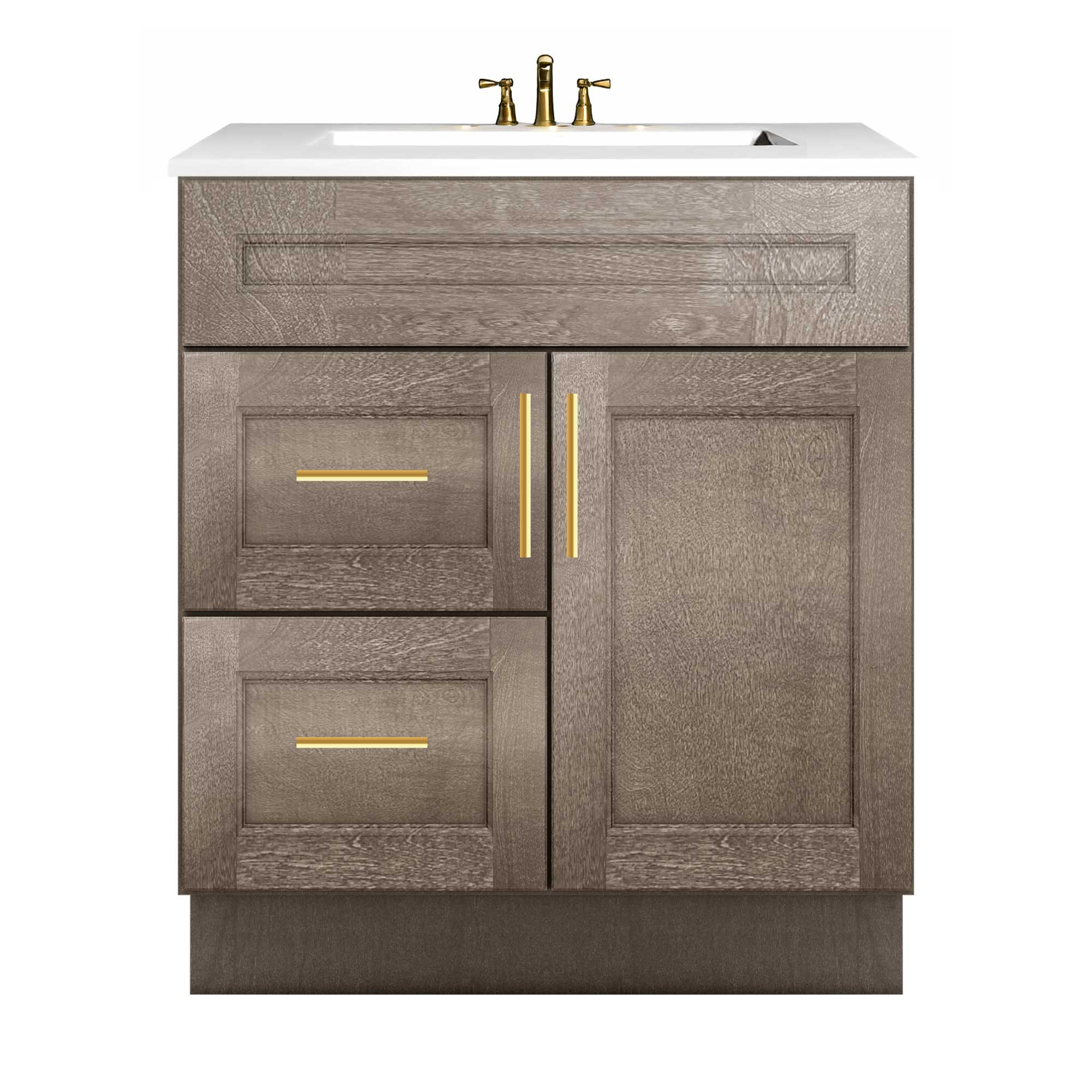 30" Milan Slate Vanity Sink Base Cabinet with Left Drawers